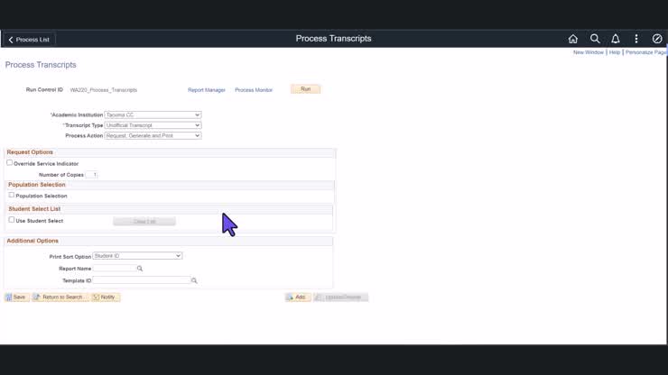 Generate Transcripts in Batch by Student Group - No Audio