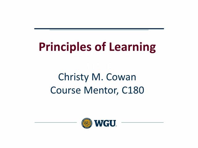 Principles of Learning