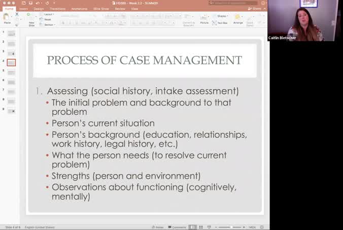 Instructor Video #7: Process of Case Management