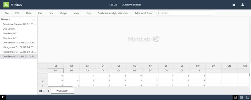 Minitab Activity 2- part 4 -2 tailed hypothesis testing