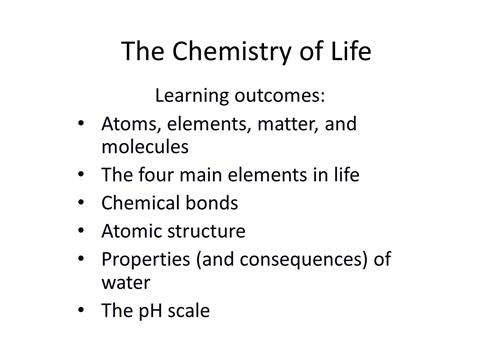 Ch. 2 Chemistry of Life