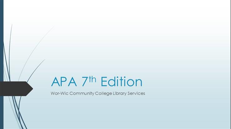 APA 7th Edition Tutorial