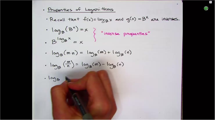 Properties of Logarithms - Captioned