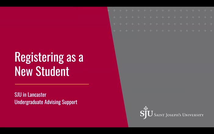 SJU Lancaster New Student Registration