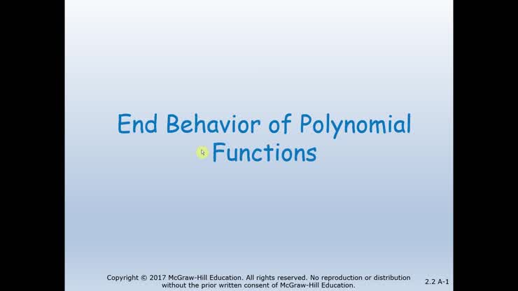 End Behavior of Polynomial Functions (2.2.a)