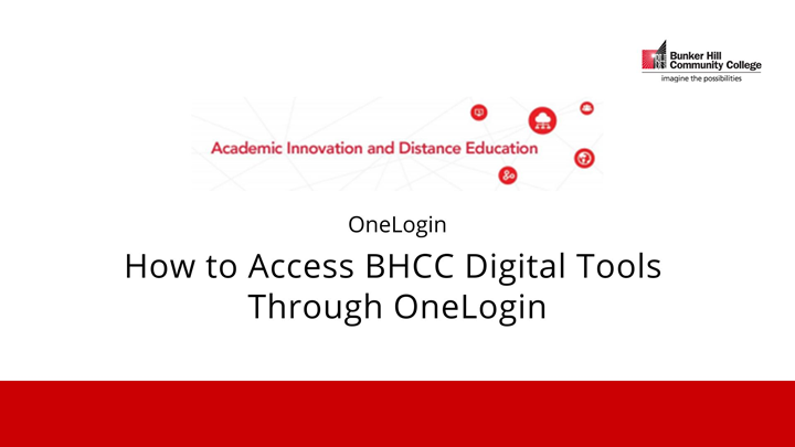 How to Access BHCC Digital Tools Through OneLogin