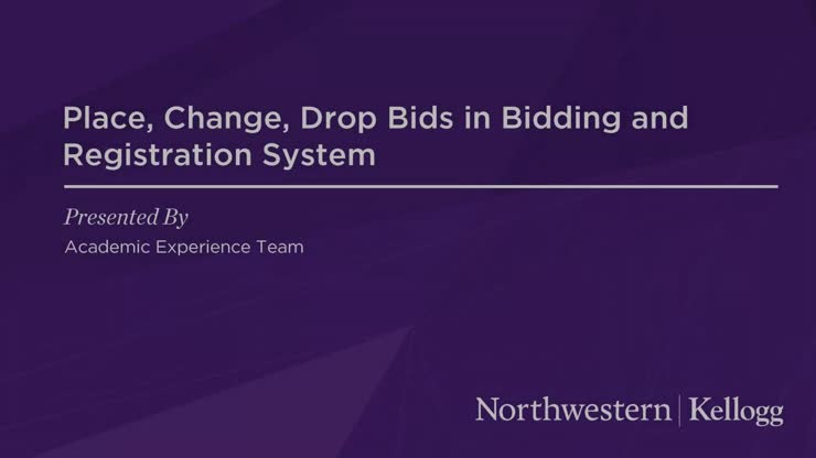 008 - Place, Change, Drop Bids in Bidding and Registration System
