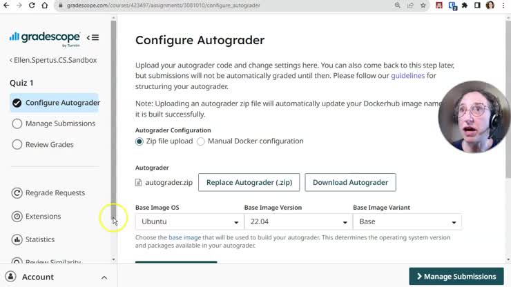 Uploading and testing autograder