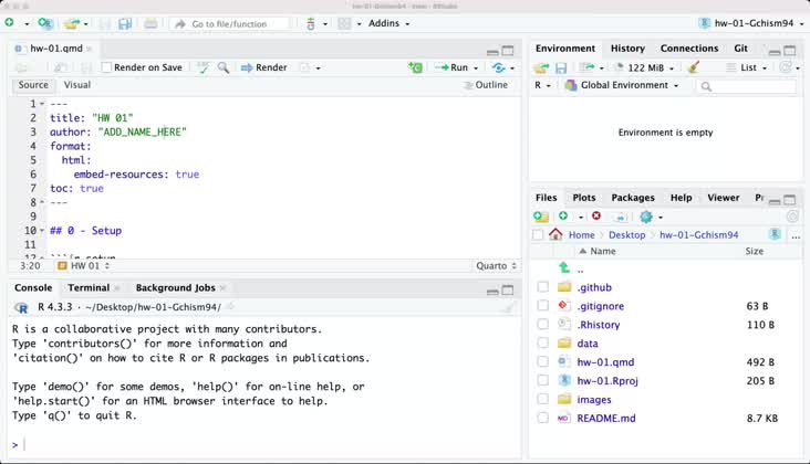 Editing your homework .qmd files