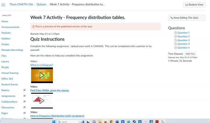 Week 7 Activity - Frequency Distribution Tables