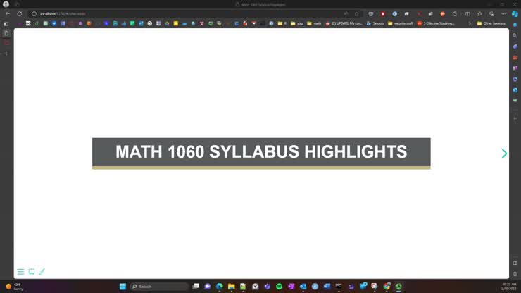 Teacher intro to Math 1060