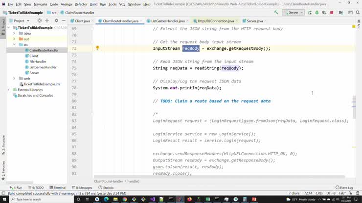 CS 240 - Web APIs - HTTP POST Handler Sample Code