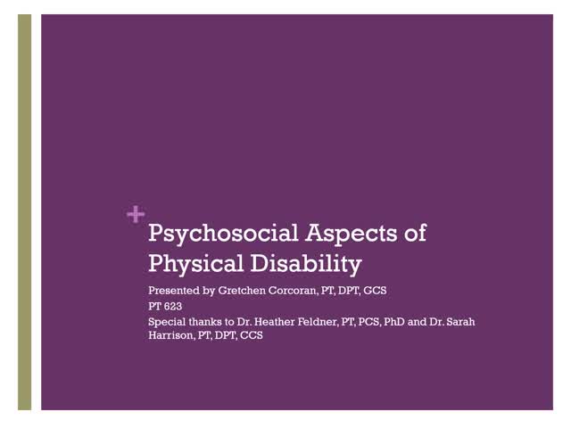Psychosocial Adaptation to Chronic Illness and Disability