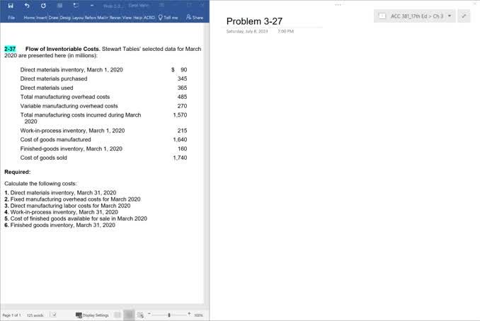 Problem 2-37 (17th Ed)