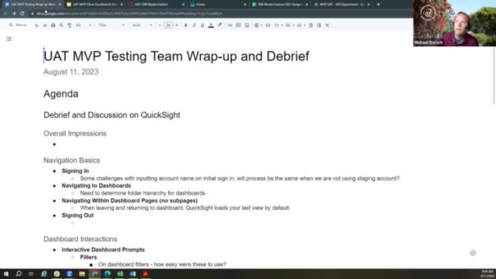 DW Modernization UAT Assignment 1 (MPV) Wrap-up