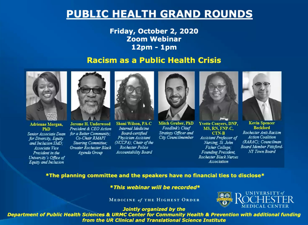 Public Health Grand Rounds - 10/02/2020 - Racism as a Public Health Crisis