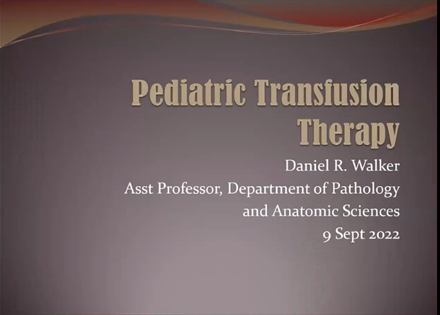 "Pediatric Transmission Therapy" - Walker, MD, MS
