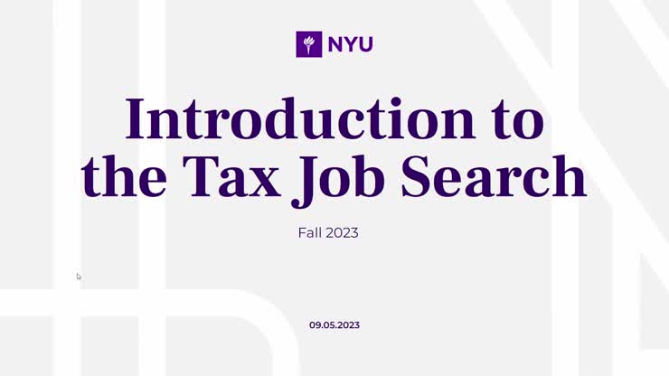 LLM 2023: Introduction to the Tax LLM Job Search