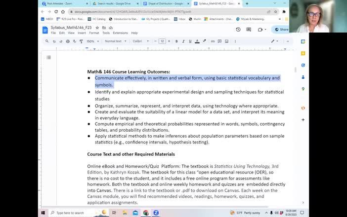 "Shape" of a distribution of data