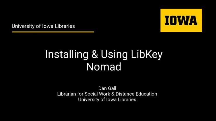 Installing & Using LibKey Nomad