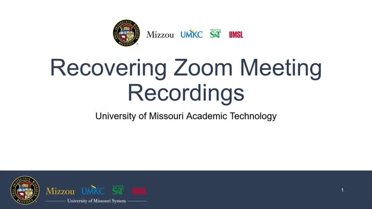 Recovering Zoom Meeting Recordings