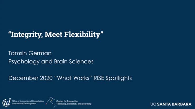 Integrity, Meet Flexibility - Tamsin German