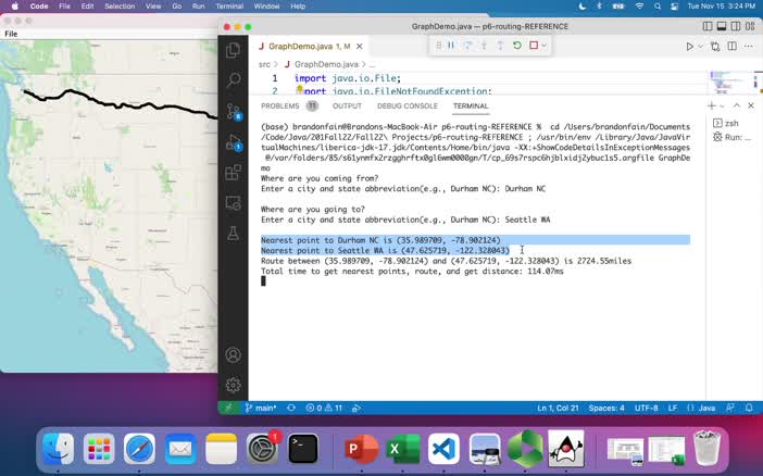 CS 201 Project 6 Route Example Demo