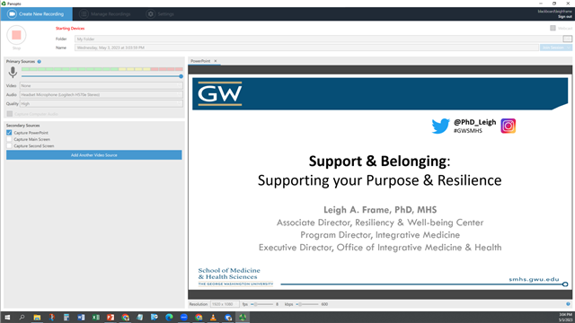 Support & Belonging: Supporting your Purpose & Resilience