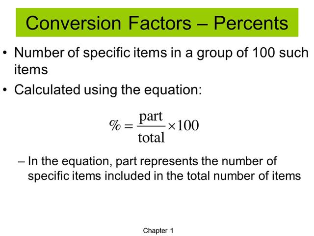 Percentages as Conversion Factors
