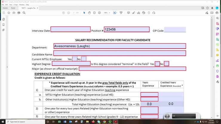 Department Chairs - Completing the Salary Recommendation Form