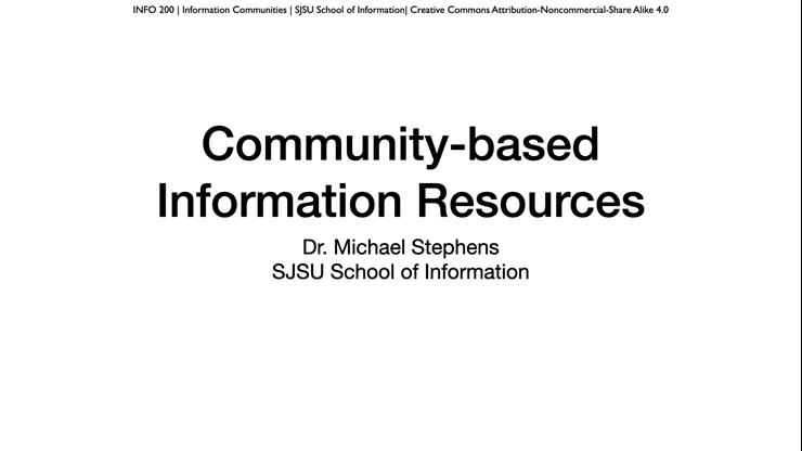 Module 7 - Community-based Information Resources