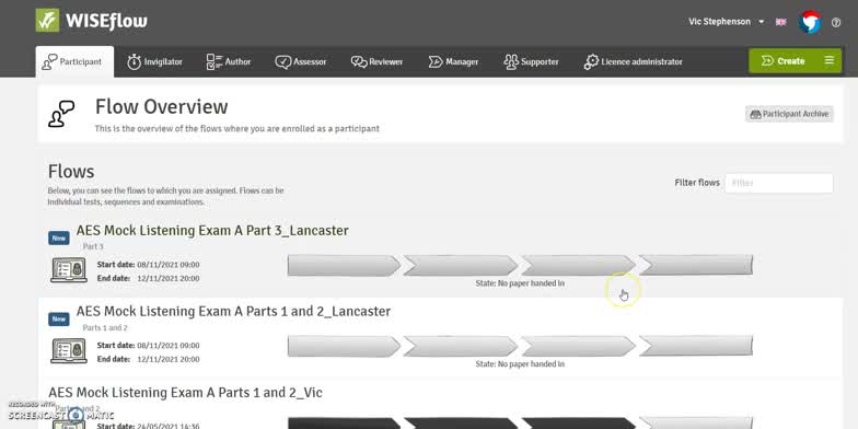 How to complete a reading exam on WISEflow
