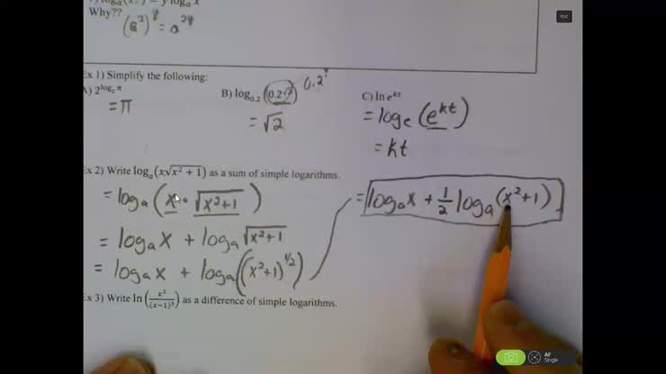 Section 5.5 Lecture B: Examples of expanding logs