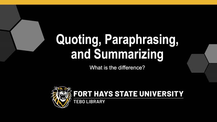 Quoting Paraphrasing and Summarizing