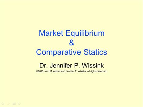 Market Equilibrium & Comparative Statics
