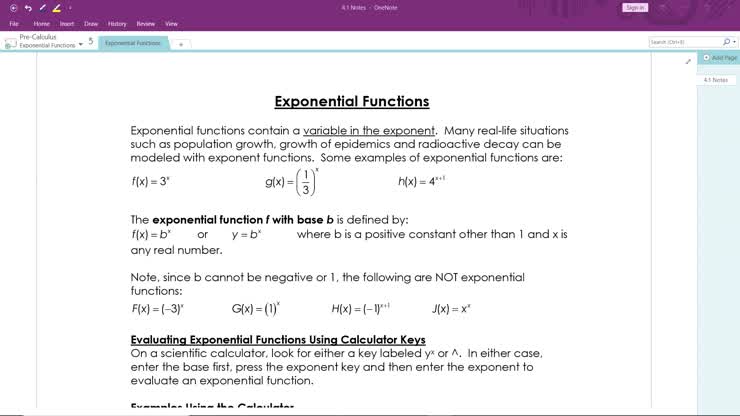 Exponential Functions