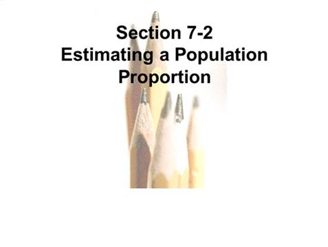 Chapter 07--Estimating a Population Proportion
