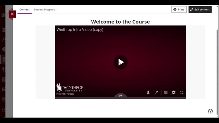 Add a Panopto Video to a Blackboard Ultra Course