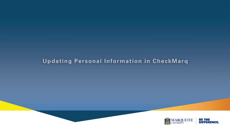 Updating Personal Information in CheckMarq
