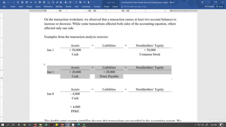 Intro to the Double-Entry Accounting System - PART 1 (Acc 210)
