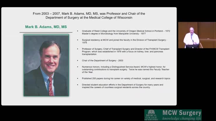 6th Annual Mark B. Adams, MD, Visiting Professorship