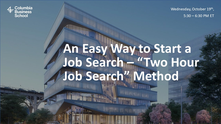 An Easy Way to Start the Job Search - "Two Hour Job Search" Method
