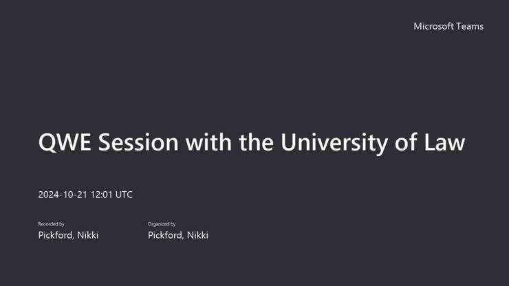 QWE Session with University of Law 2024
