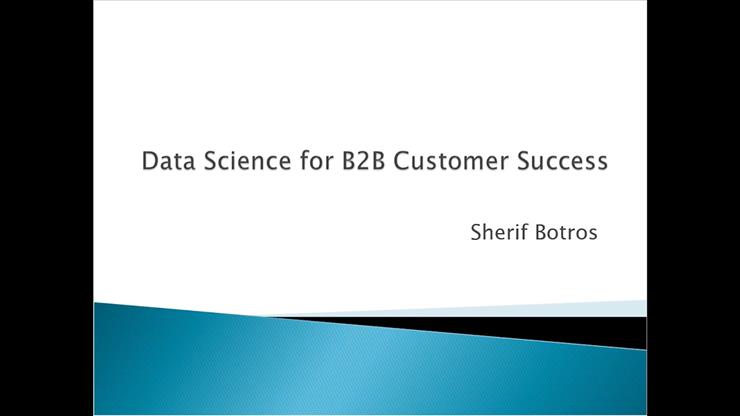 Sherif Botros Data Science Speaker Series 5-2-17