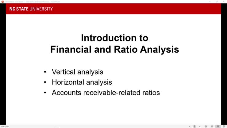 Intro to Financial and Ratio Analysis (AR ratios) (Acc 210)