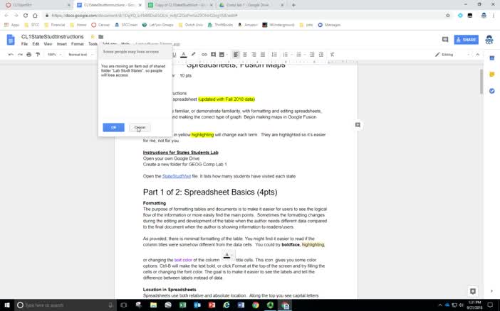 States Spreadsheet Formula and Graphing