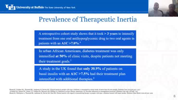 UBMD Presentation - 6/27, 12-1pm, Therapeutic Inertia T2DM