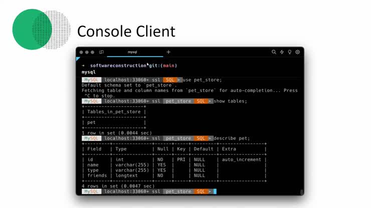 CS - 240 - MySQL Console Client