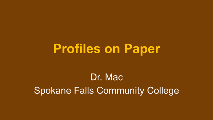 Profiles on paper: always works