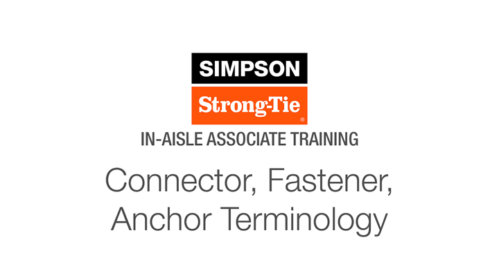 Connector/Fastener/Anchor Terms